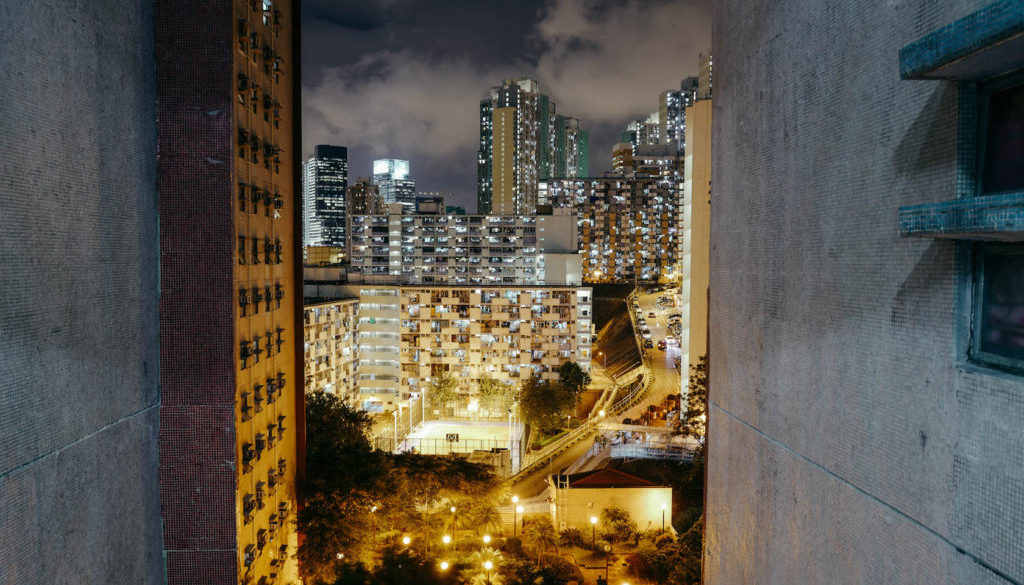 Hong Kong Lights Window View - TJPM